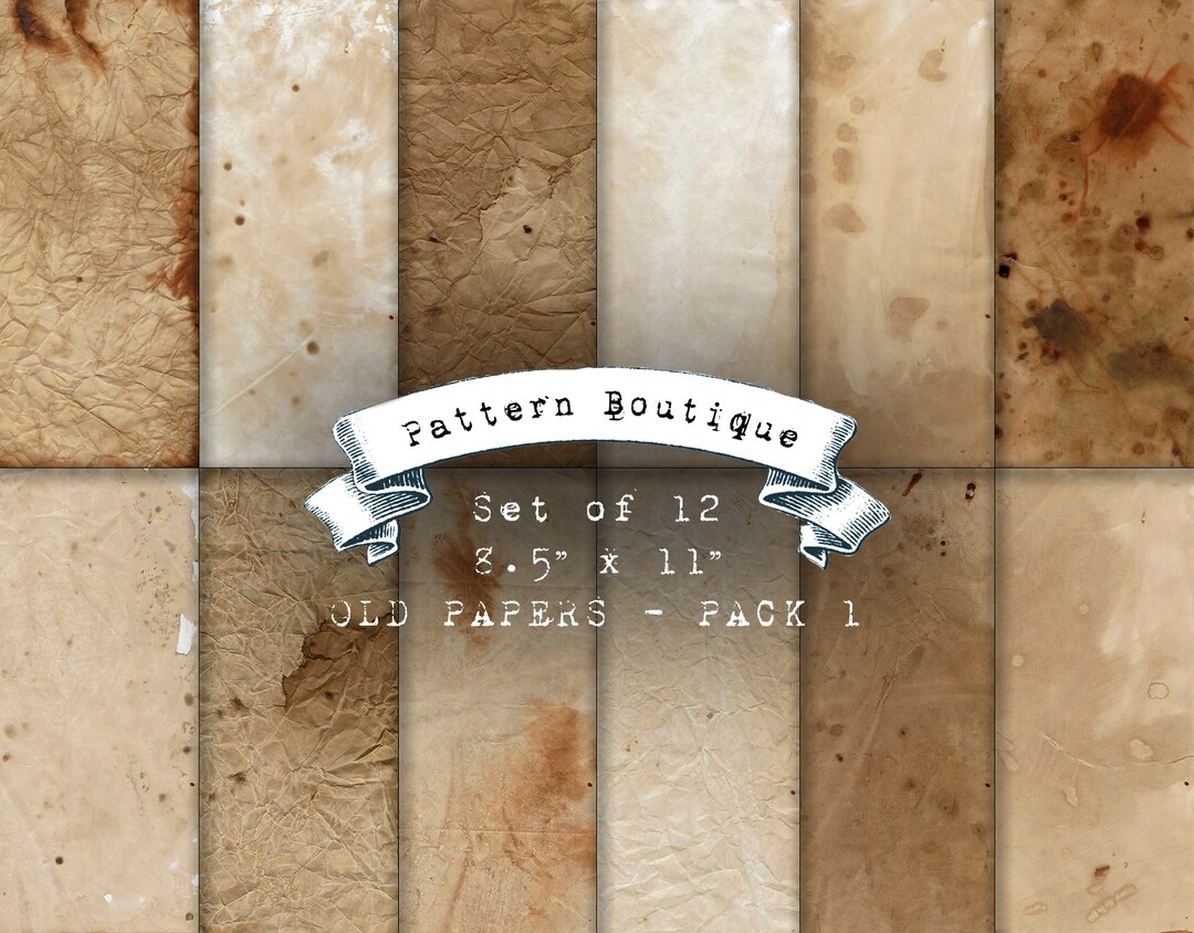 Old Papers Pack 1 - Digital Ephemera Printable Downloadable Scrapbook ...