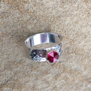 Sterling Silver Ruby Ring/ruby Band Ring/july Birthstone/ruby - Etsy