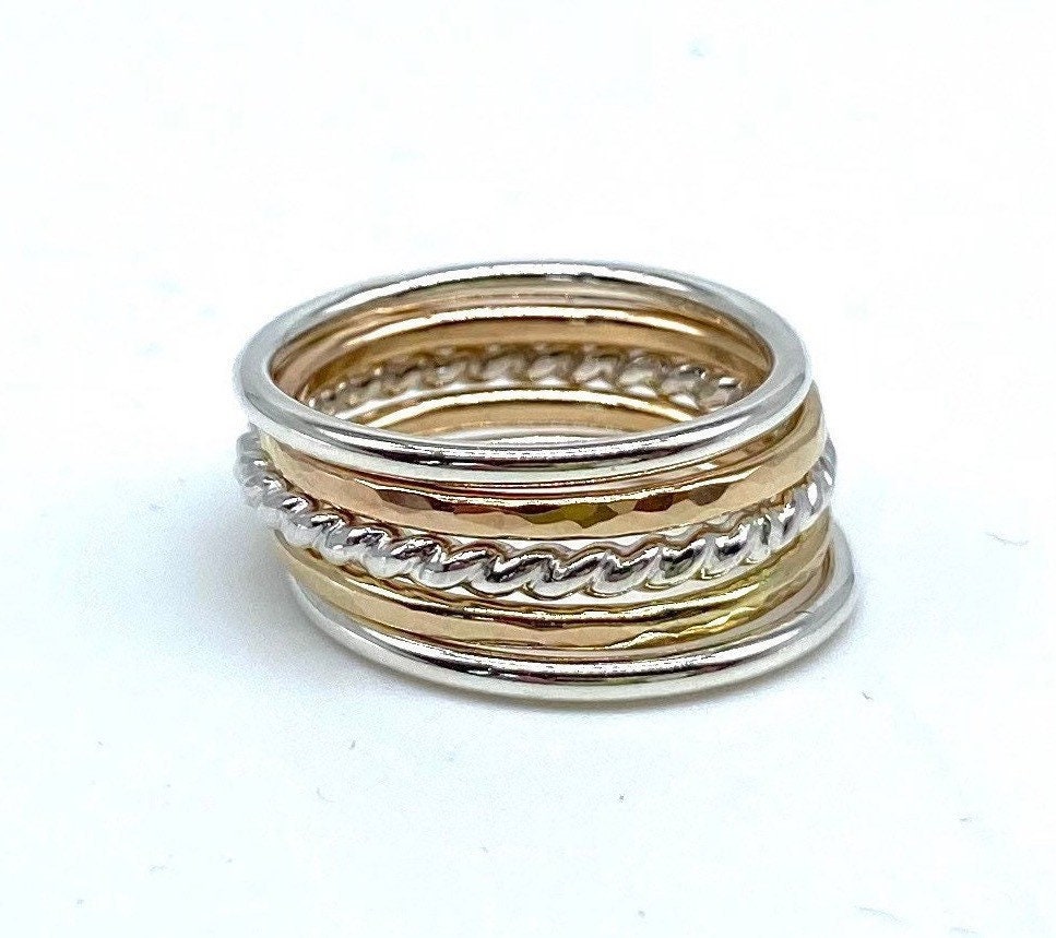 Stackable Rings/stacking Ring Set/sterling Silver Gold Filled - Etsy
