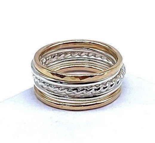 Stackable Rings/stacking Ring Set/sterling Silver Gold Filled - Etsy