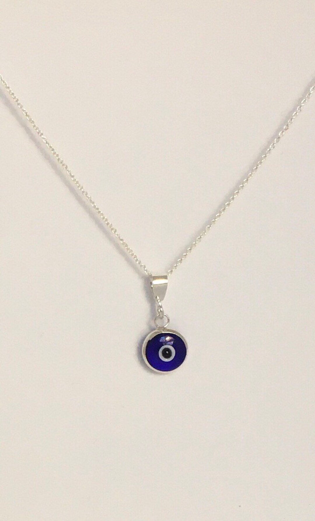 Evil Eye Necklace/sterling Silver Evil Eye/protection Necklace - Etsy
