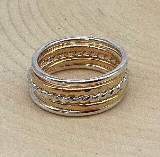 Stackable Rings/stacking Ring Set/sterling Silver Gold Filled - Etsy