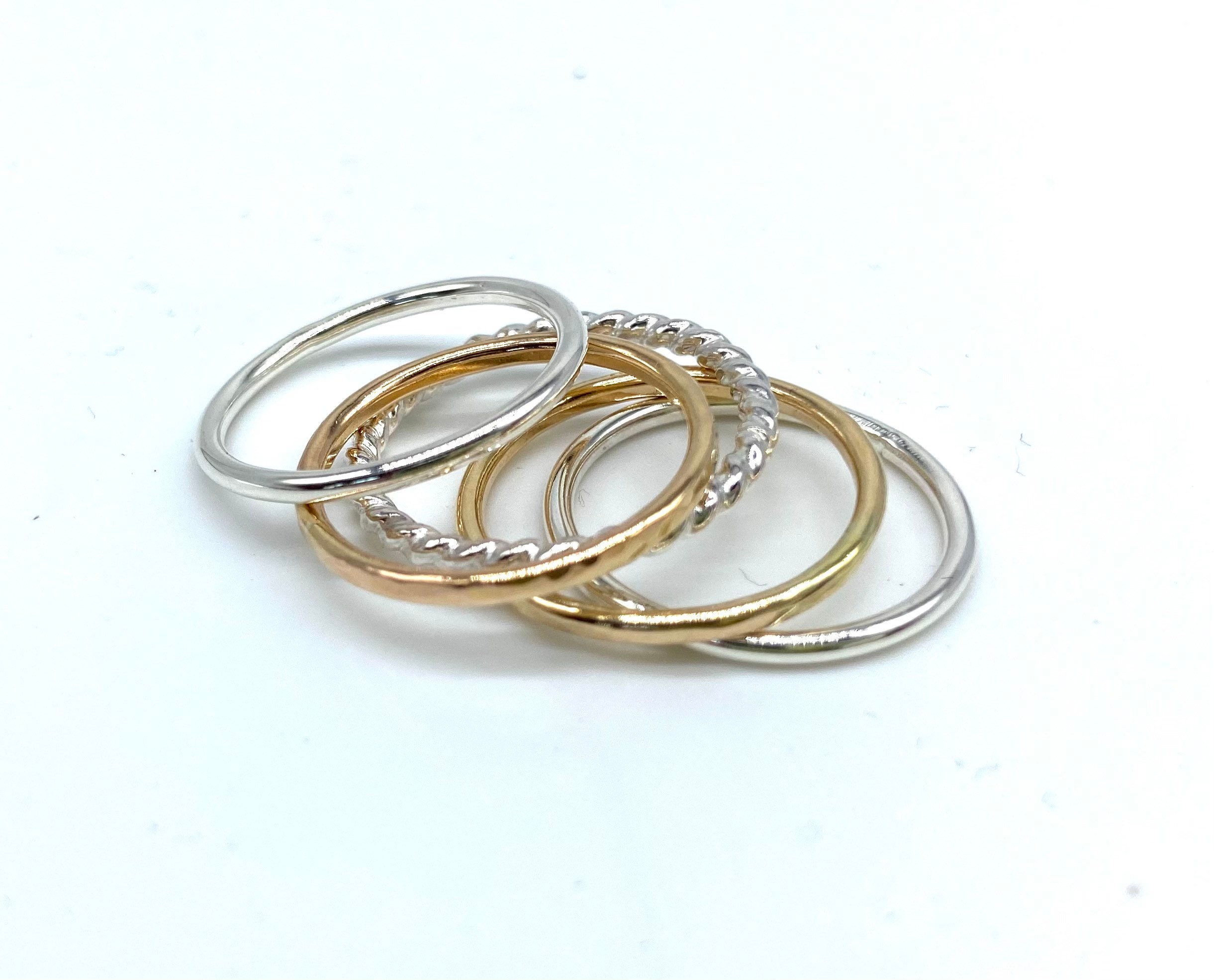Stackable Rings/stacking Ring Set/sterling Silver Gold Filled - Etsy
