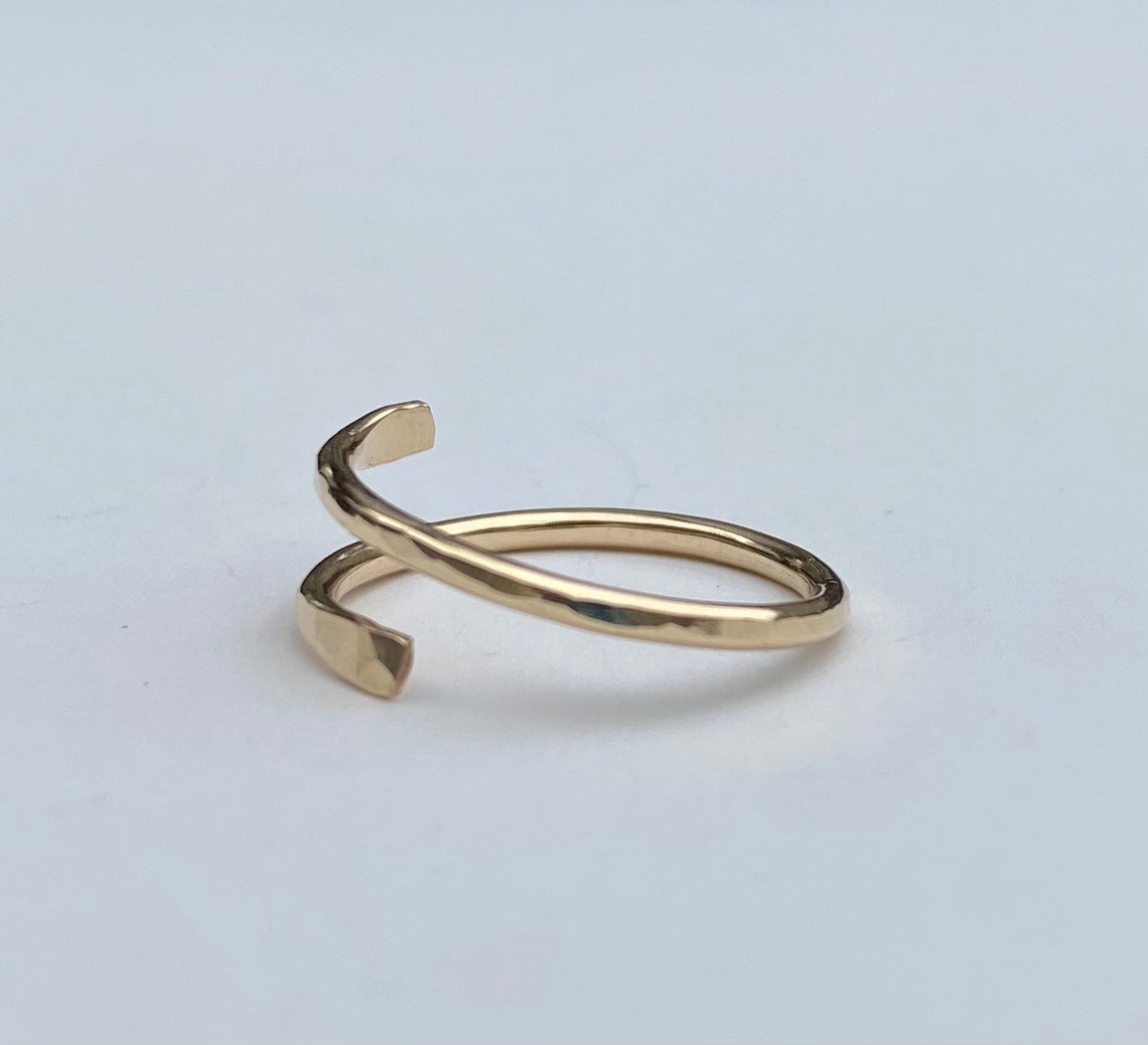 Gold Filled Bypass Ring/dainty Wrap Ring/bypass Ring/thumb - Etsy