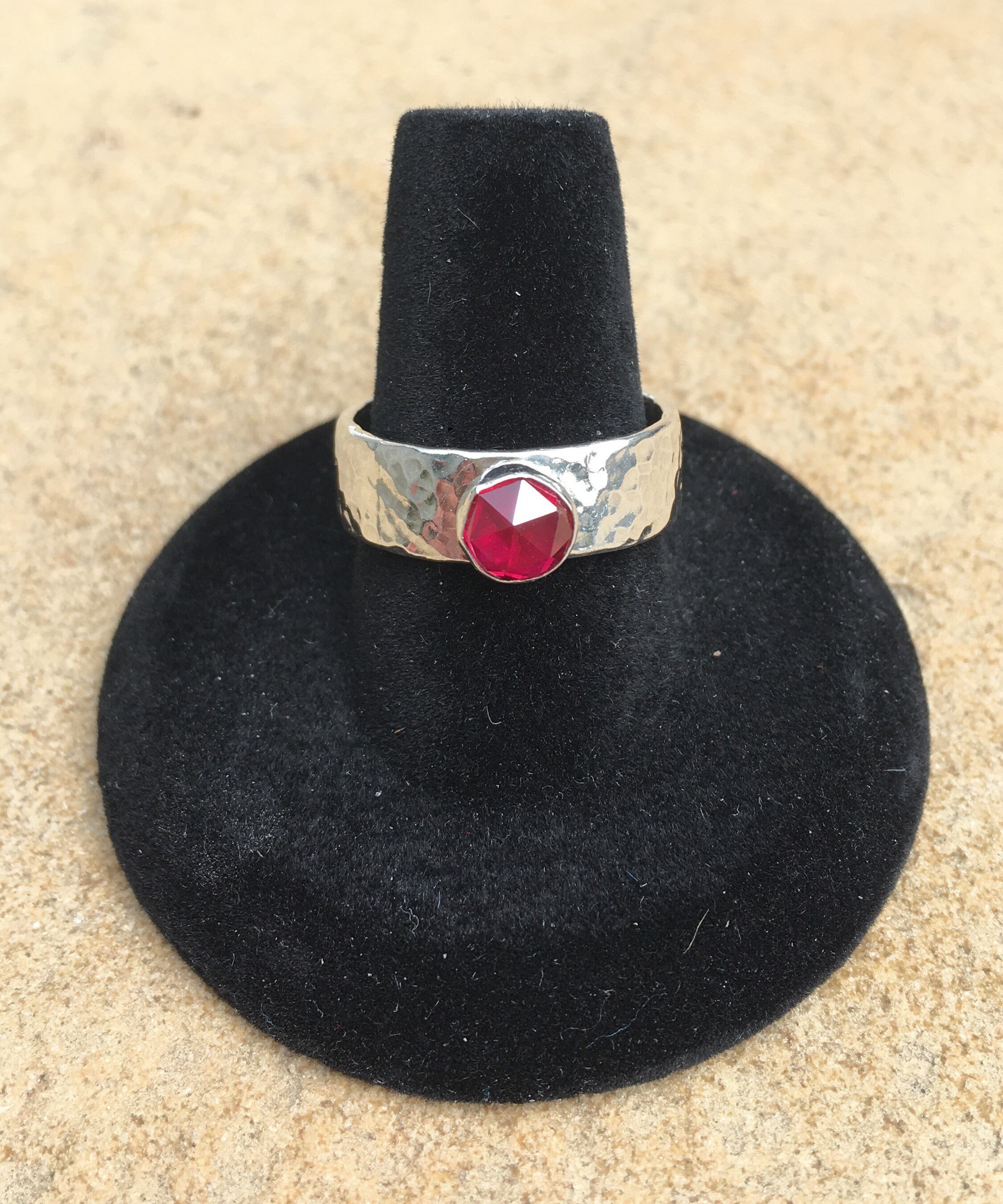Sterling silver ruby ring/Ruby band ring/July birthstone/Ruby | Etsy
