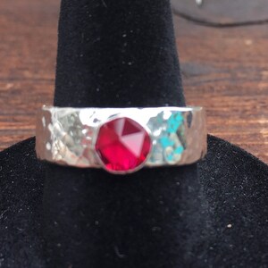 Sterling Silver Ruby Ring/ruby Band Ring/july Birthstone/ruby Ring - Etsy