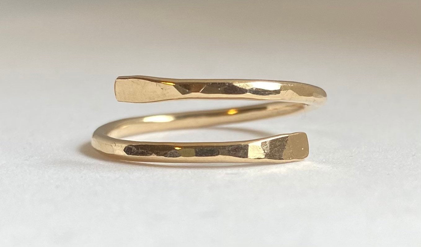Gold Filled Bypass Ring/dainty Wrap Ring/bypass Ring/thumb - Etsy
