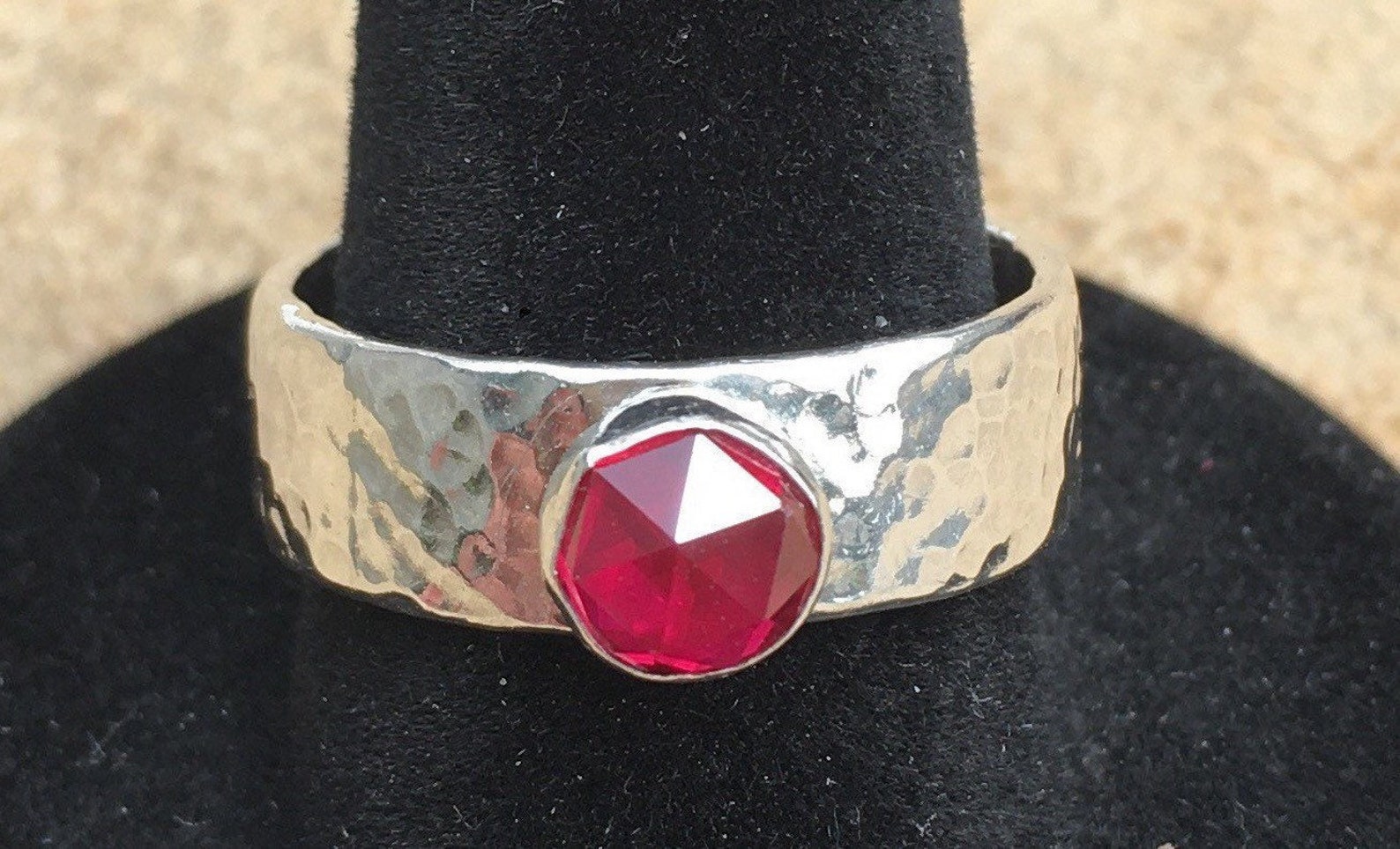 Sterling Silver Ruby Ring/ruby Band Ring/july Birthstone/ruby - Etsy