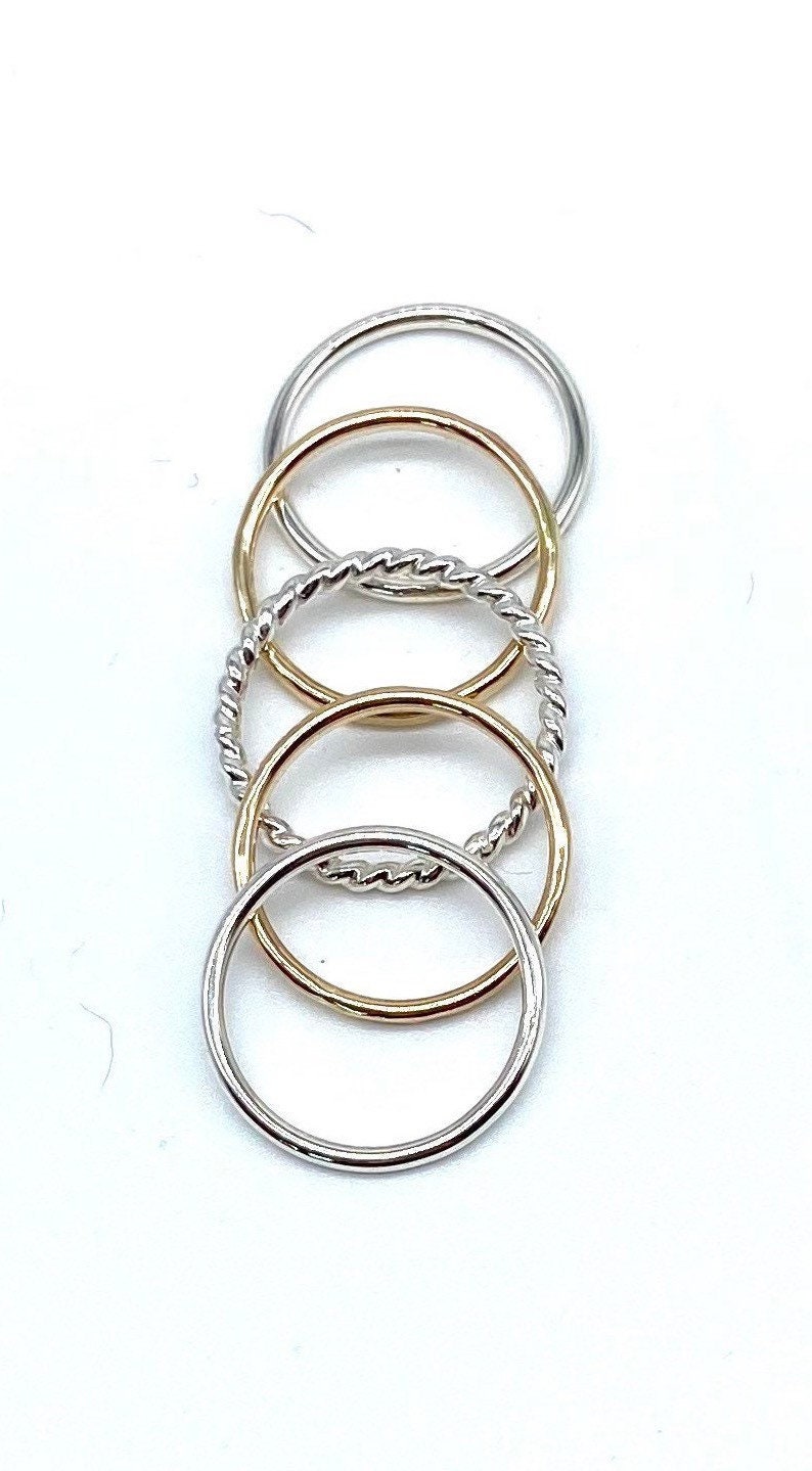 Stackable Rings/stacking Ring Set/sterling Silver Gold Filled - Etsy