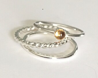 Stackable Birthstone Rings - Etsy