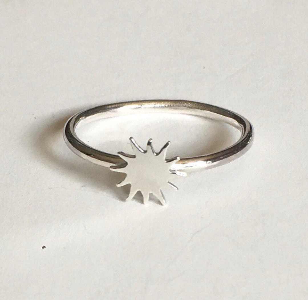 Sun Ring/sterling Silver Stackable Ring/sun Stackable Ring/minimalist ...