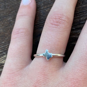 Texas Ring/sterling Silver Stackable Ring/tiny Texas Ring/texas State ...