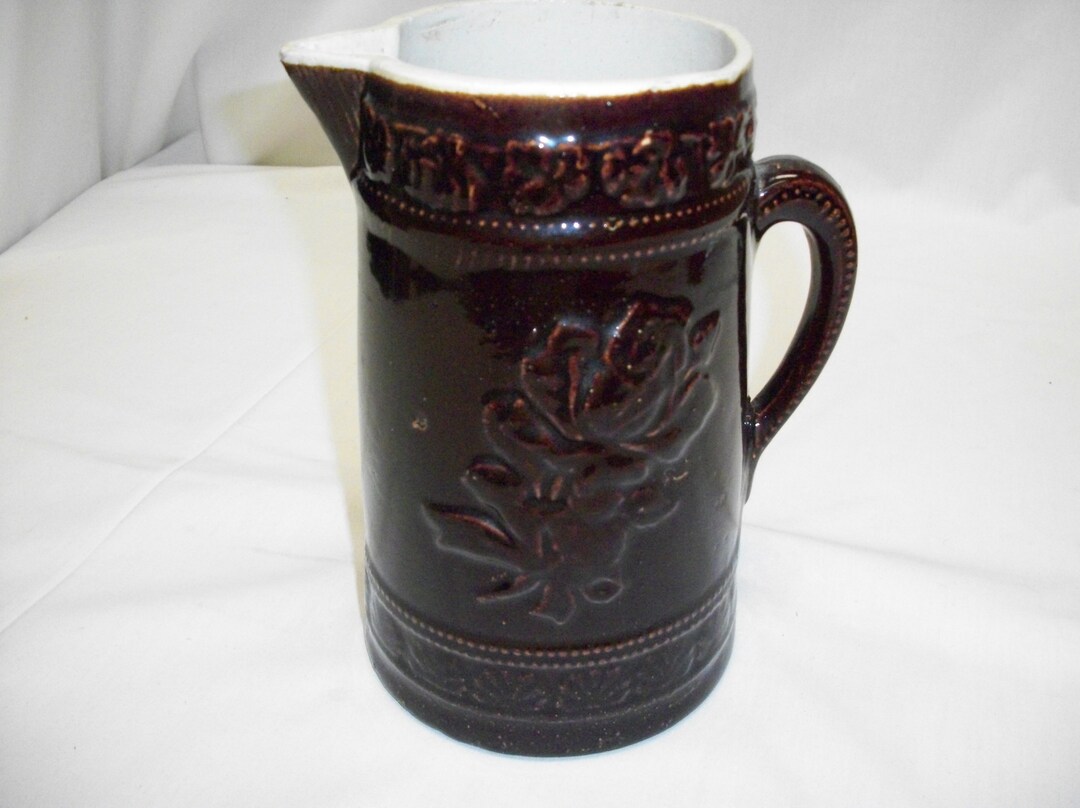 Antique American Beauty Rose Stoneware Pitcher - Etsy