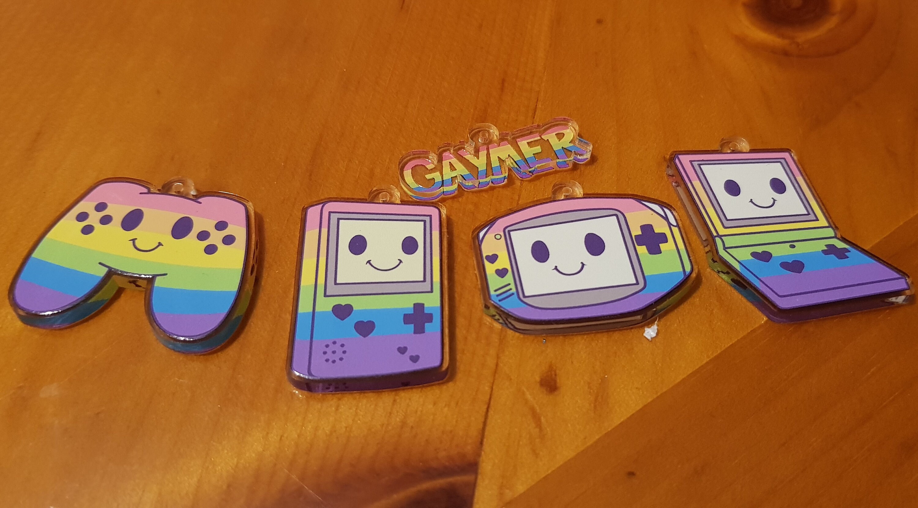 Kawaii Rainbow Designer Gamer Acrylic Charms Accessories Accessory Gift ...