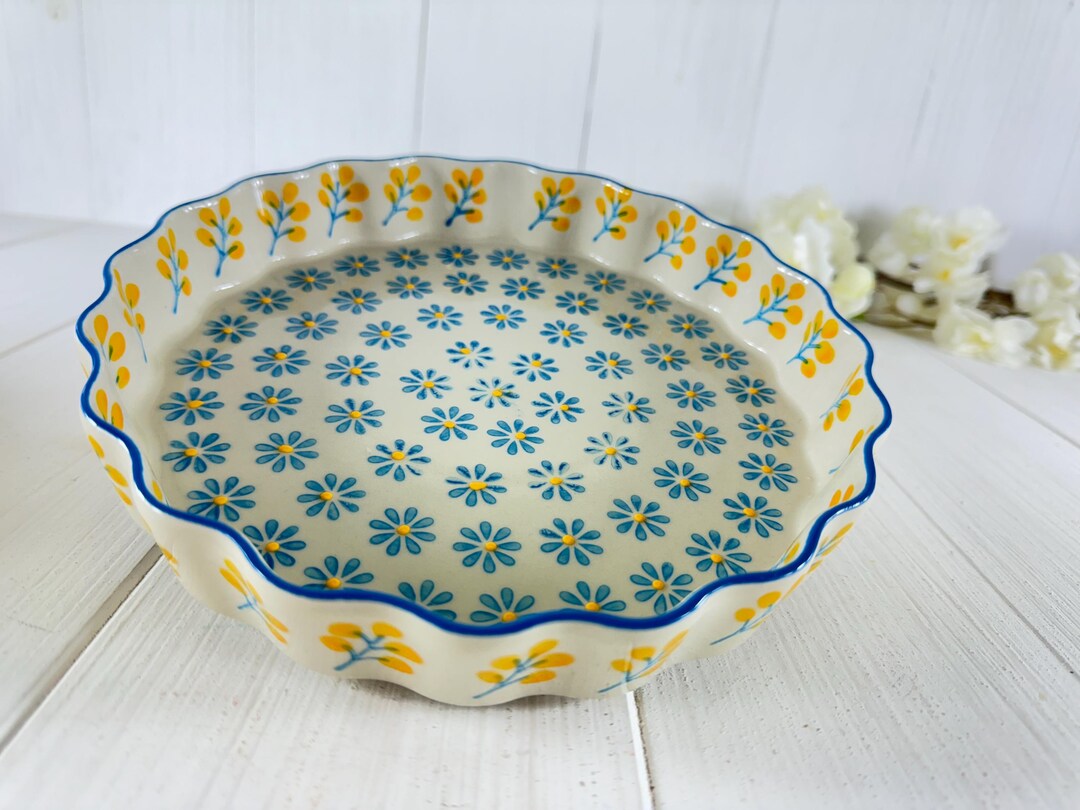 Quiche Dish, Round Cake Dish, 22 X 4 Cm, Hand-stamped, Ovenproof ...