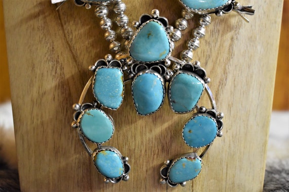 Authentic Navajo Blue Hachita Squash Blossom Set with… - Gem