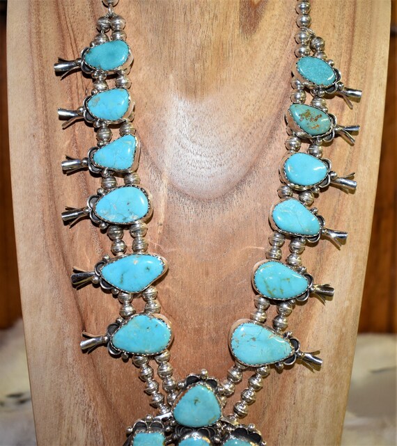 Authentic Navajo Blue Hachita Squash Blossom Set with… - Gem