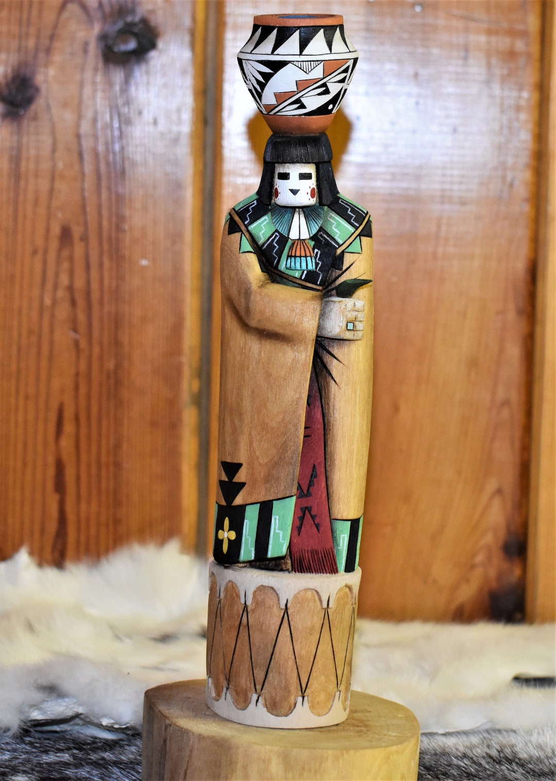 Traditional Museum Quality Double Sided Hopi Water Maiden Katsina/made ...