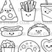 Digital Food Stamp Set – Kawaii Pizza, Taco, Donut, Popcorn and Hotdog ...