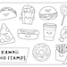 Digital Food Stamp Set – Kawaii Pizza, Taco, Donut, Popcorn and Hotdog ...