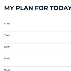 Minimalist Daily Planner Printable Insert, Digital Productivity Planner ...