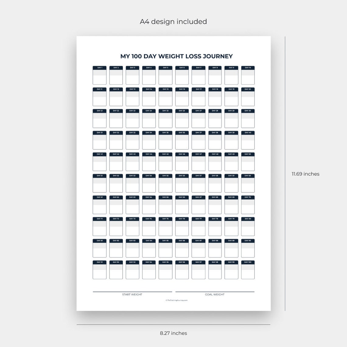 100 Day Weight Loss Tracker Weight Loss Journal Daily Weight - Etsy