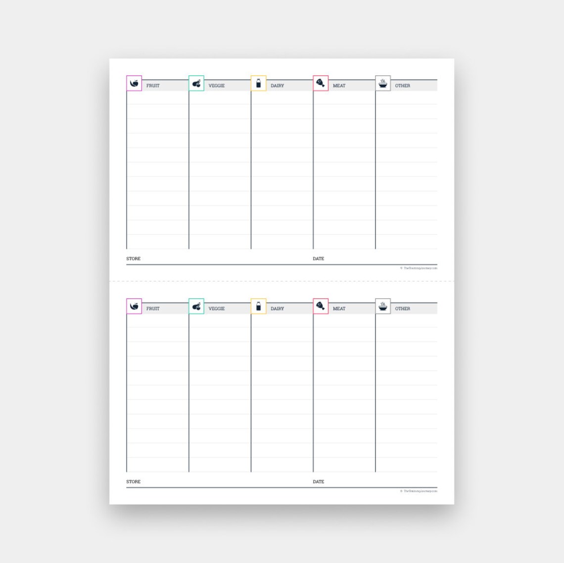 Grocery Shopping List Printable Planner for Easy Weekly Meal Planning ...