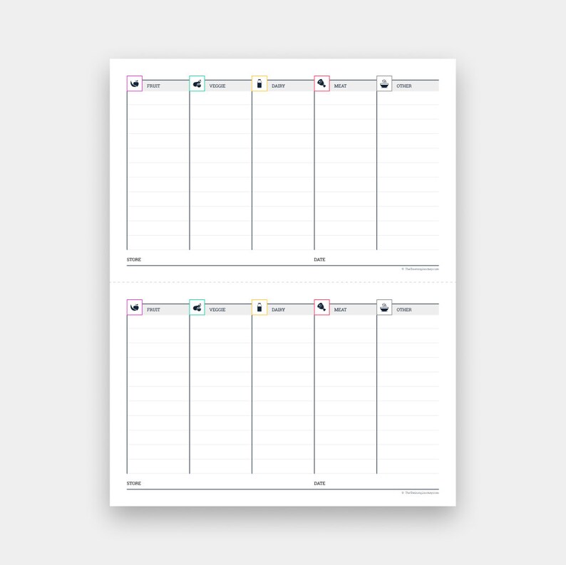 Grocery Shopping List Printable Planner for Easy Weekly Meal Planning ...