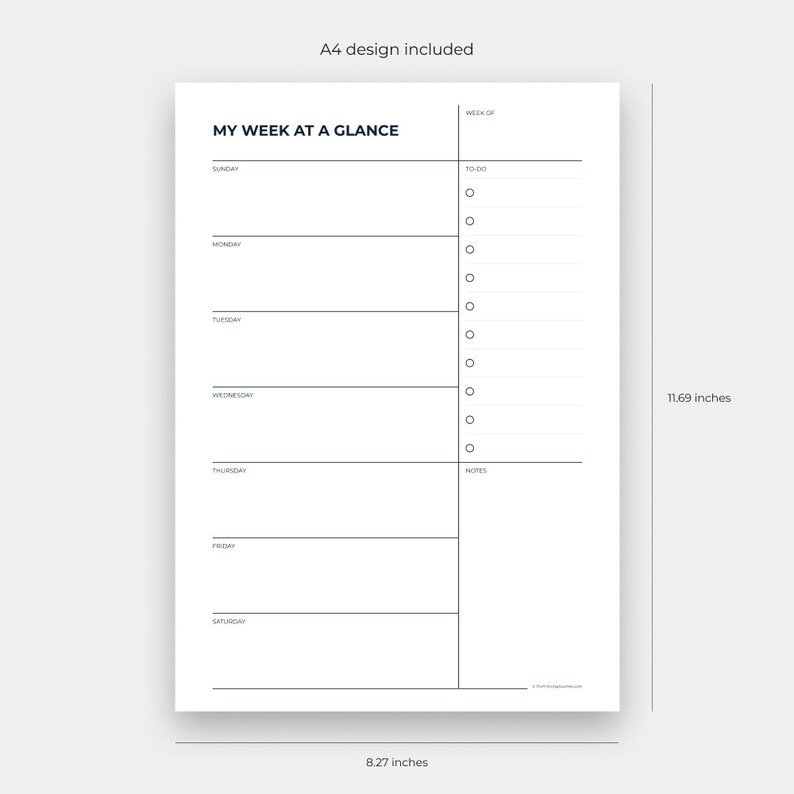 Printable Minimalist Weekly Planner Weekly Agenda Template - Etsy