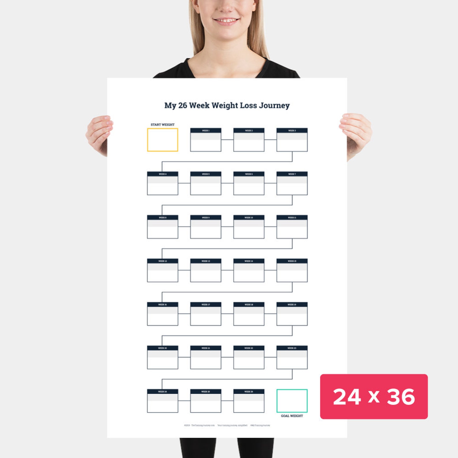 26 Week Weight Loss Tracker, 6 Month Weight Loss Journal, Weight Loss ...