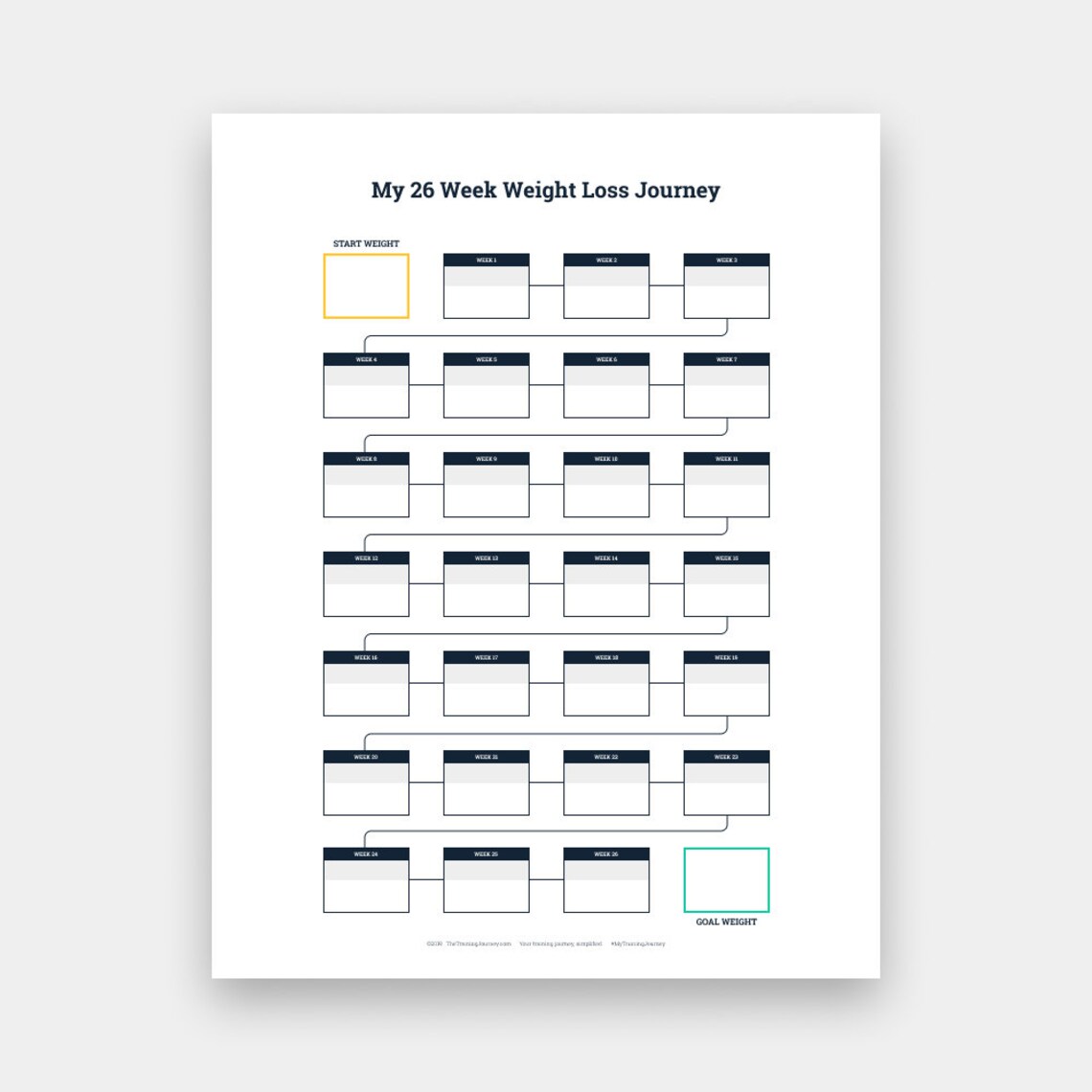 26 Week Weight Loss Tracker, 6 Month Weight Loss Journal, Weight Loss ...
