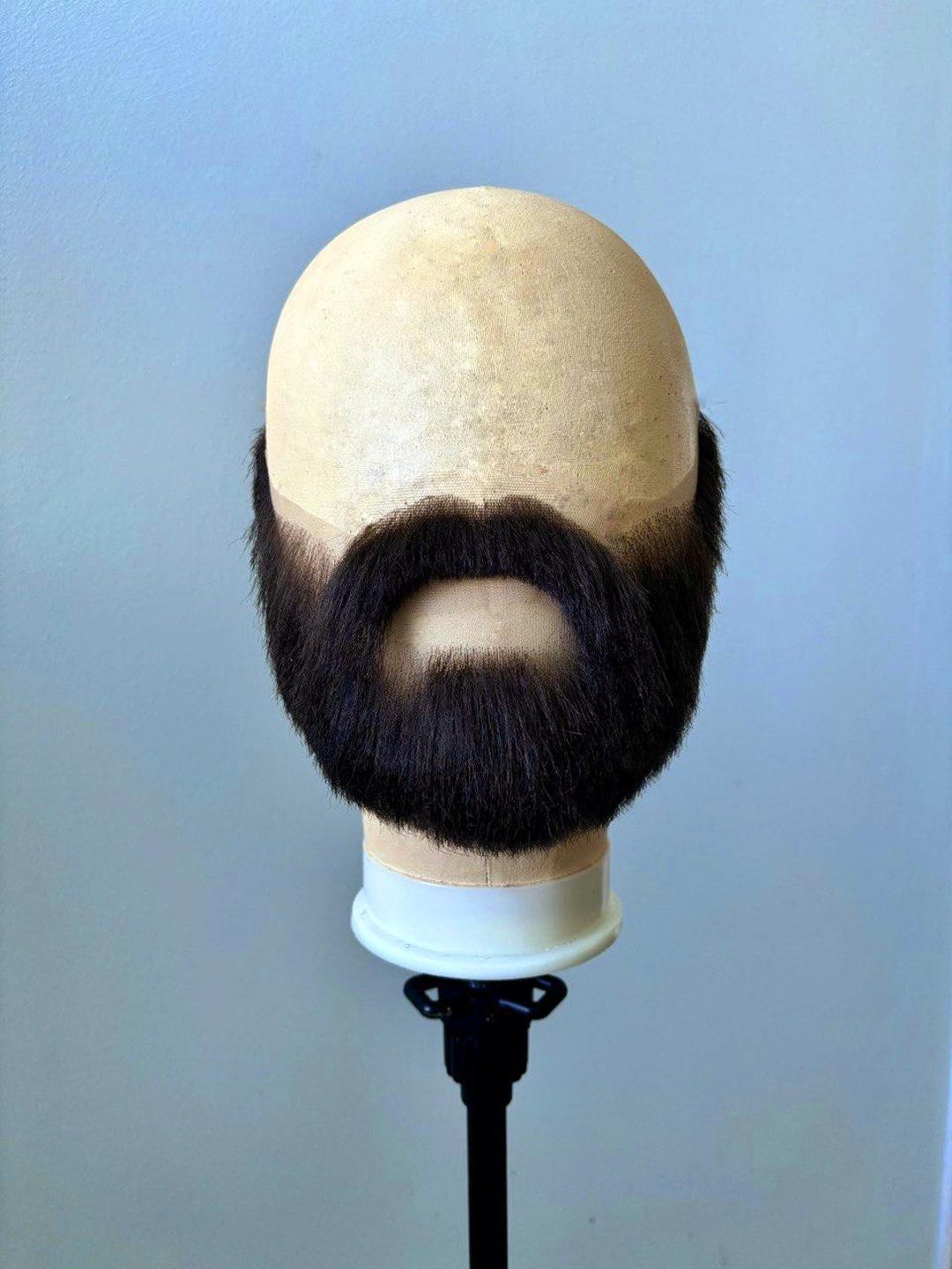 The Dark Brown Short Fake Beard and Mustache is Fully Ventilated - Etsy
