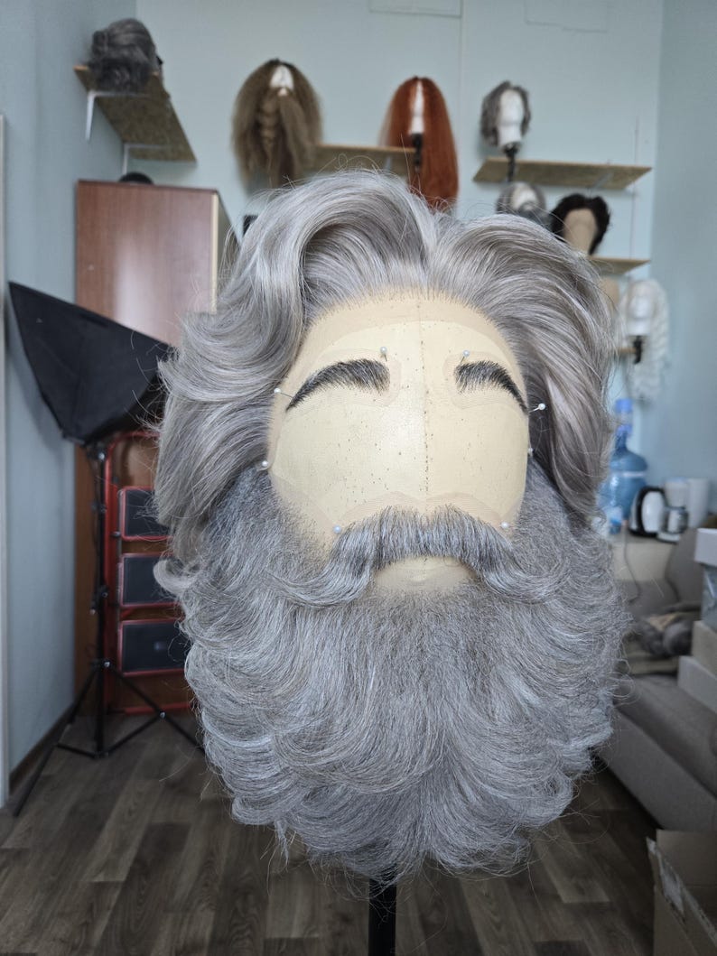 Pre-order. Santa's Set. Fake Beard/mustache and Wig. - Etsy UK