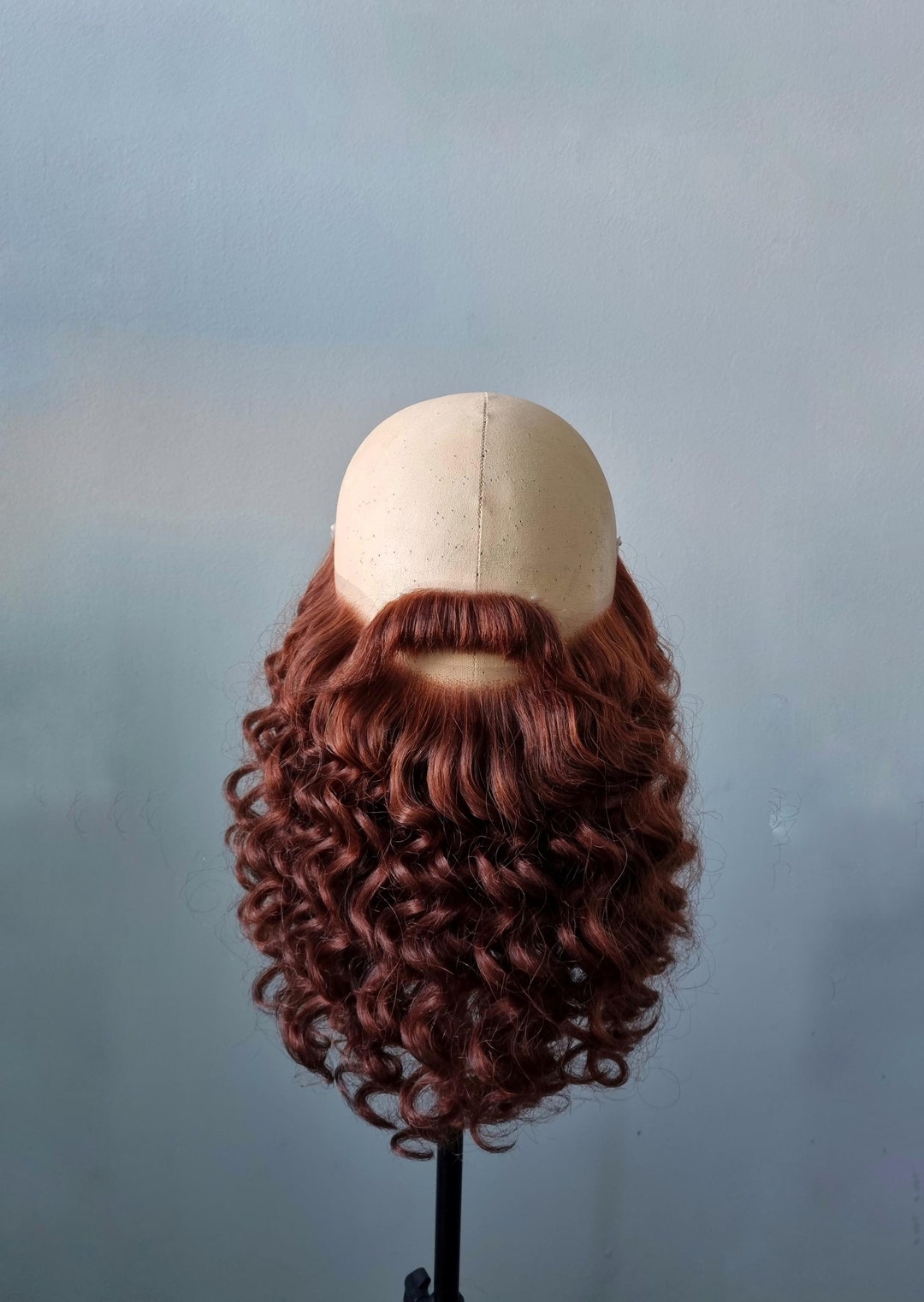 Fake Beard and Mustache in Red Color. - Etsy