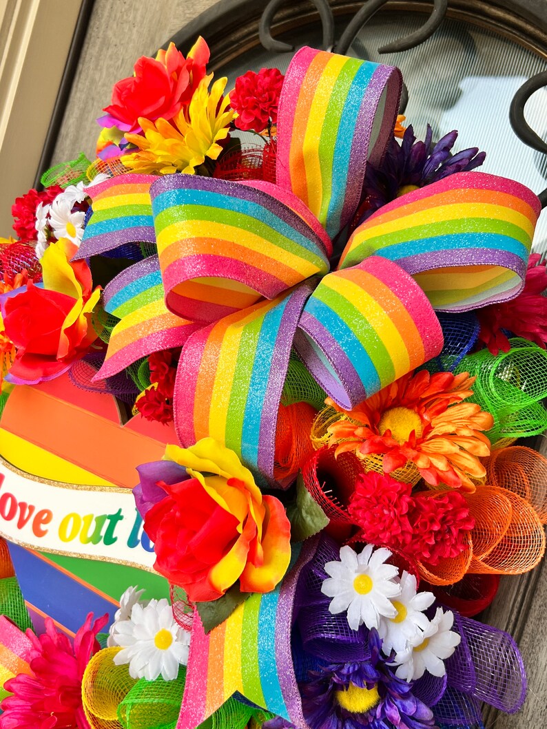 Pride Month Wreath, Rainbow Wreath, LGBTQ Pride Celebration Wreath ...