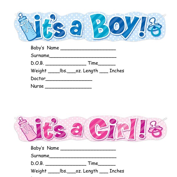 Hospital Crib Cards - Etsy