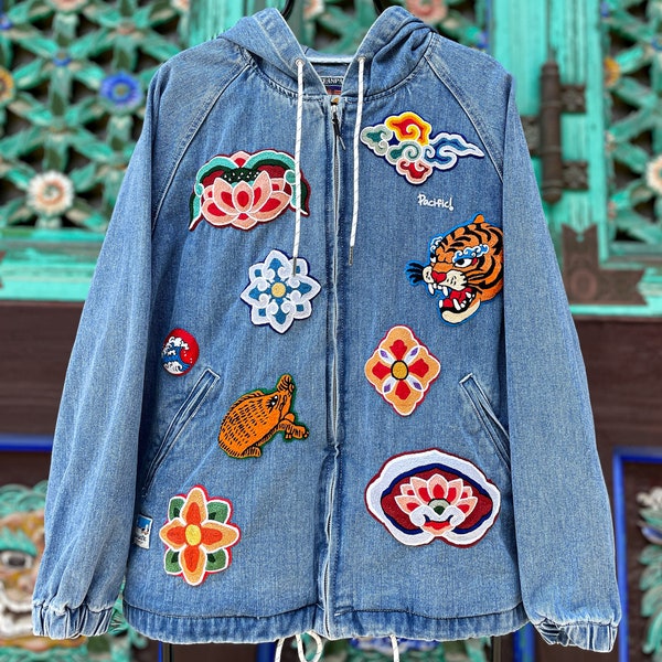 Patch Denim Jacket - Etsy