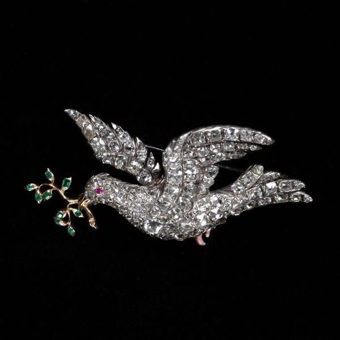 925 Sterling Silver Flying Bird Brooch - Etsy