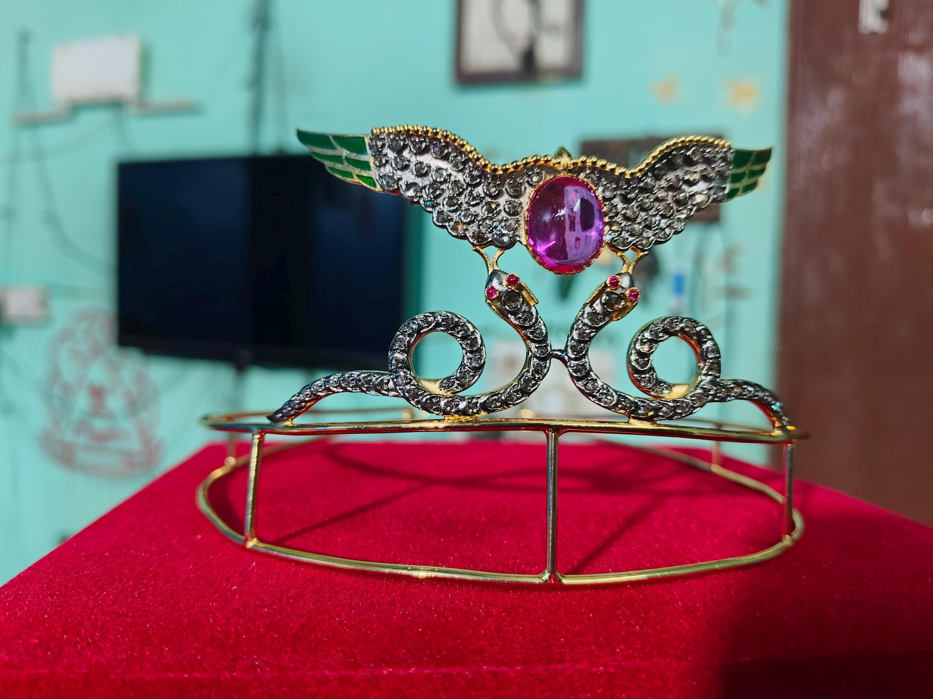 Christmas Special Snake Crown With Natural Victorian Diamond, 925 ...