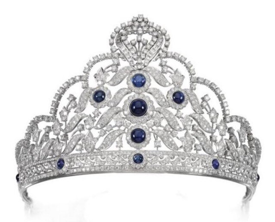 Special Function Wear Tiara Crown, Studded With American Diamond, 925 ...