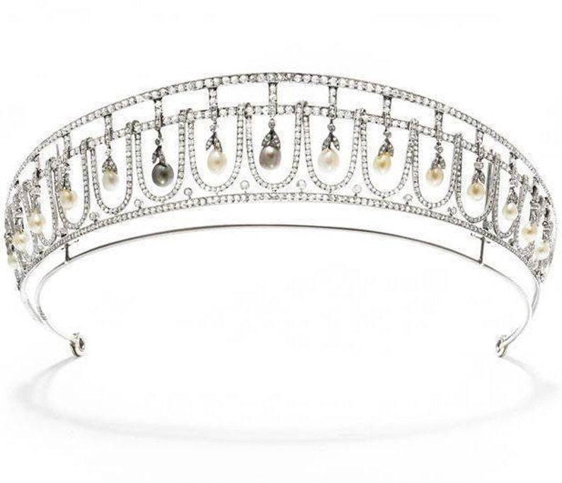 925 Sterling Silver Victorian Diamond Tiara Crown - Etsy