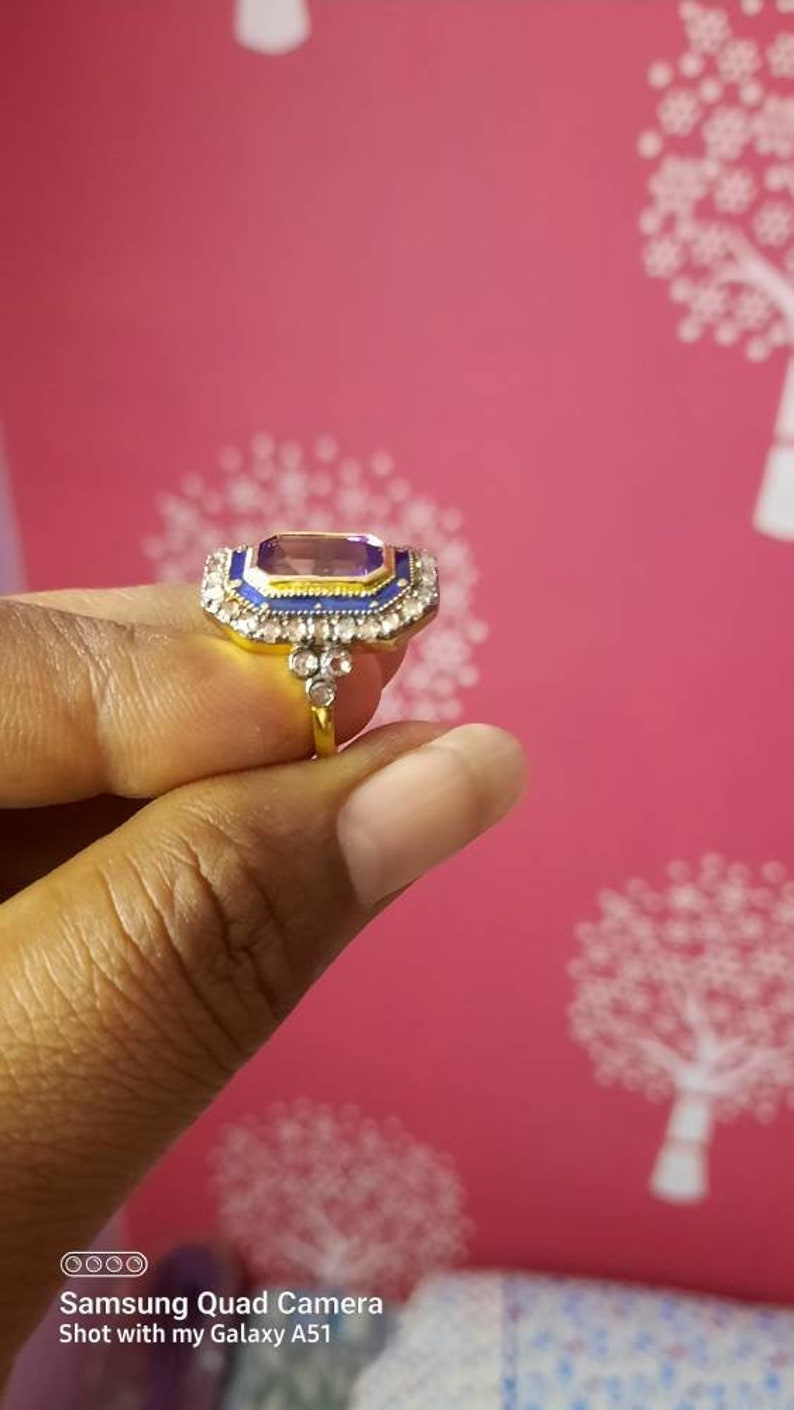 Wedding Special Ring With Natural Victorian Diamond, 925 Sterling ...