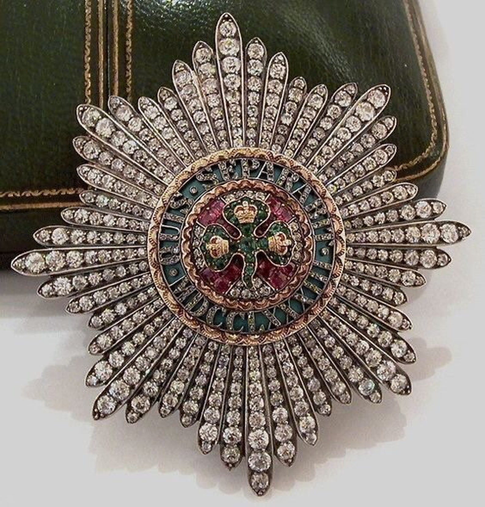 Silver Brooch With Natural Victorian Diamond, 925 Sterling Silver ...