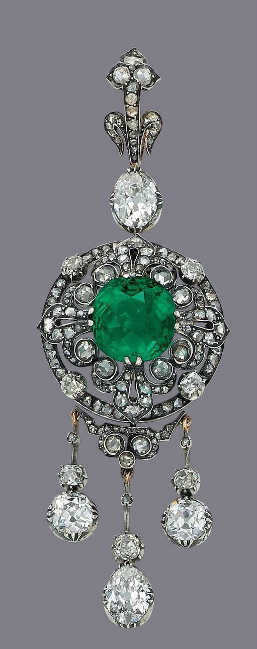 Vintage Reproduction Brooch With American Diamond, 925 Sterling Silver ...