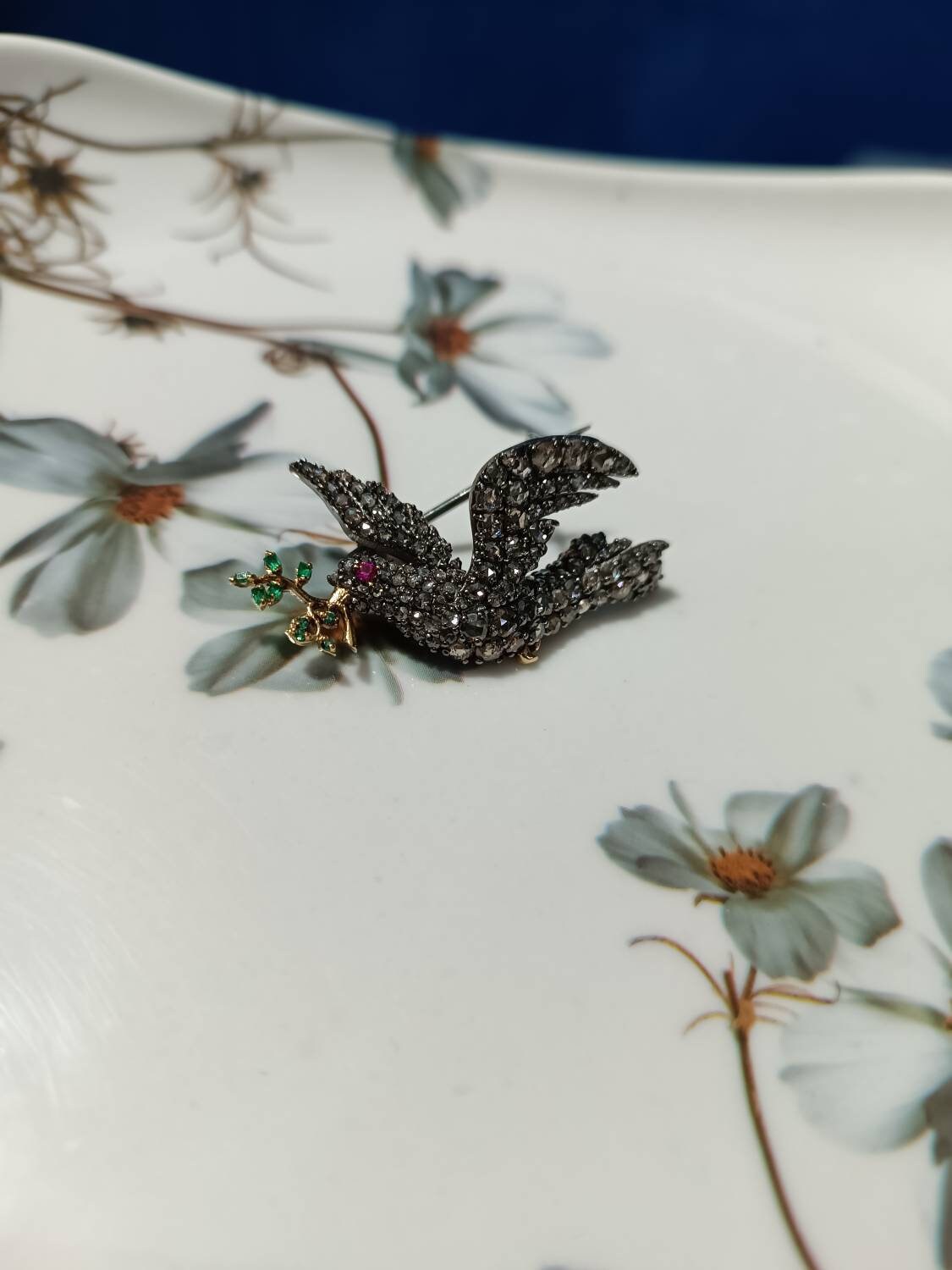 925 Sterling Silver Flying Bird Brooch - Etsy
