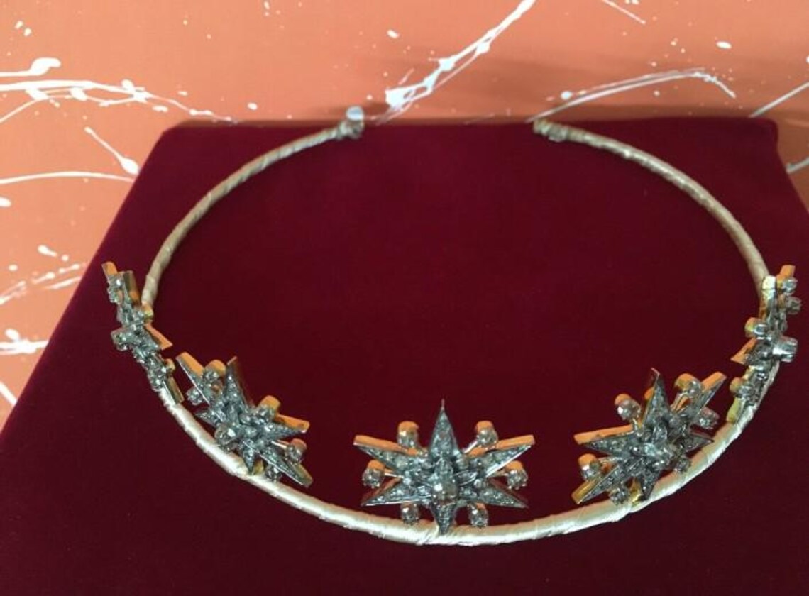 Wedding Tiara Crown, Studded Victorian Diamond, 925 Sterling Silver - Etsy