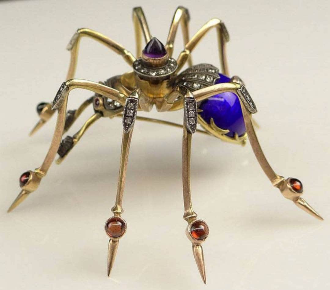 Spider Brooch Victorian Diamond, 925 Sterling Silver, Christmas Special ...