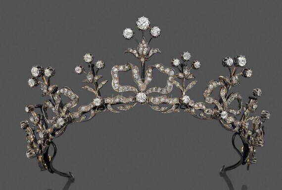 925 Sterling Silver Victorian Diamond Tiara Crown - Etsy