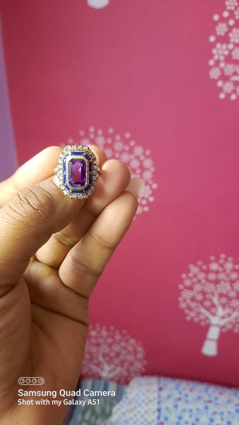 Wedding Special Ring With Natural Victorian Diamond, 925 Sterling ...