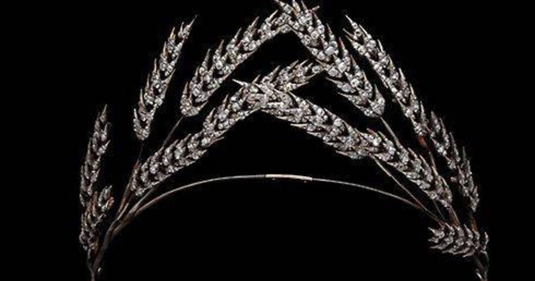 Wedding Wheat Crown With Natural Victorian Diamond, 925 Sterling Silver ...